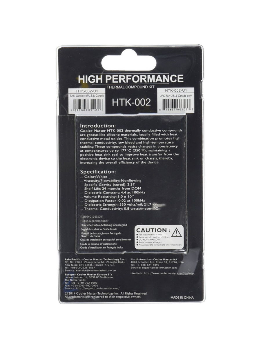 Cooler Master High Performance Thermal Compound Grease HTK-002-U1 ...
